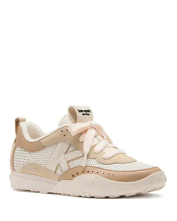 (取寄) ケイトスペード レディース K アズ イン ケイト レース アップ スニーカー Kate Spade New York women K As In Kate Lace Up Sneaker Cream/Beach Sand Kate Spade New York K As In Kate Sneakers - Cream/Beach Sand